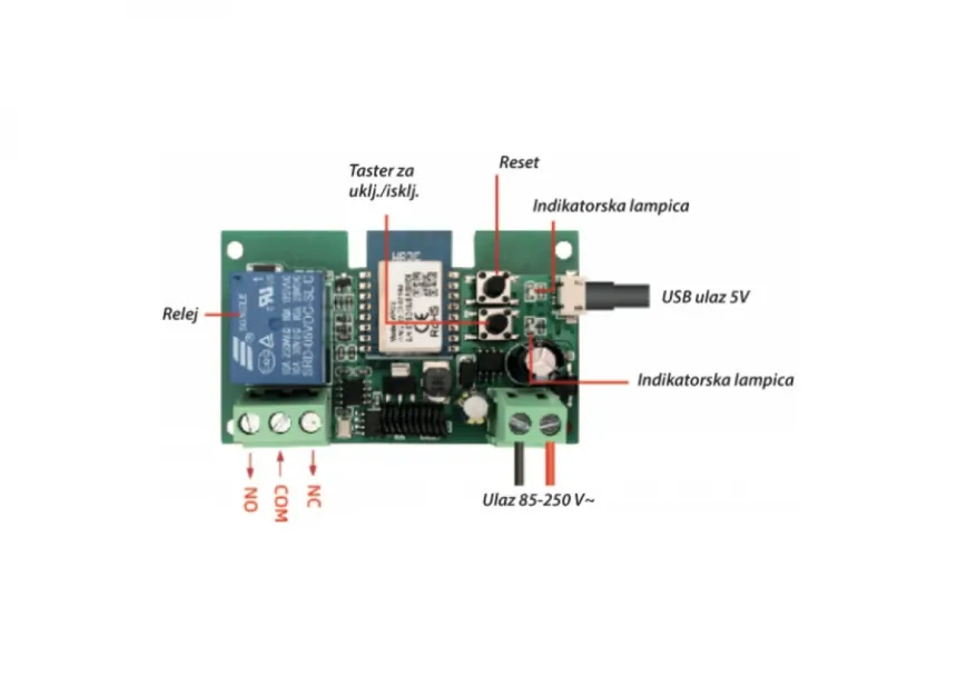 SMART prekidac, 1x beznaponski relej, WIFI+ RF
