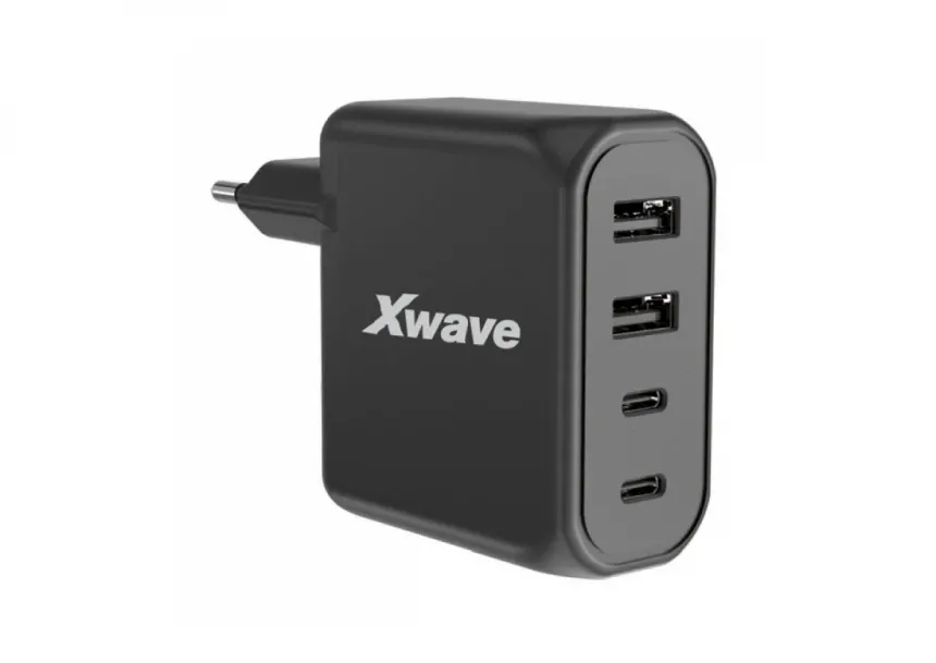 Xwave GaN100-2A2C GaN ultra-brzi punjac 100w, 2USB-A + 2USB-C, za mobilne tablete Crni