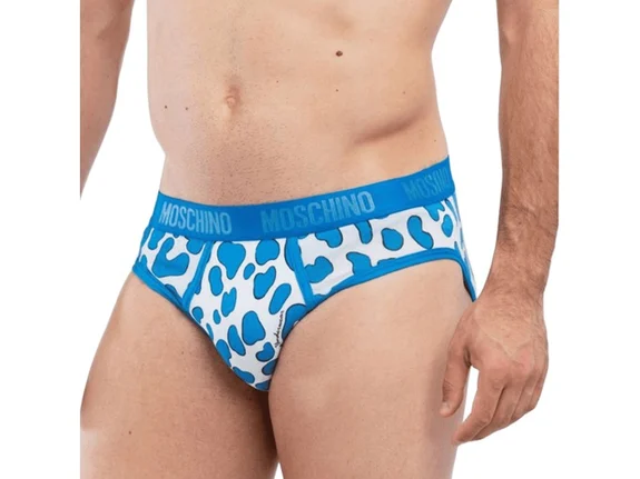 Moschino Underwear Muške nebeskoplavi brif gaće sa printom