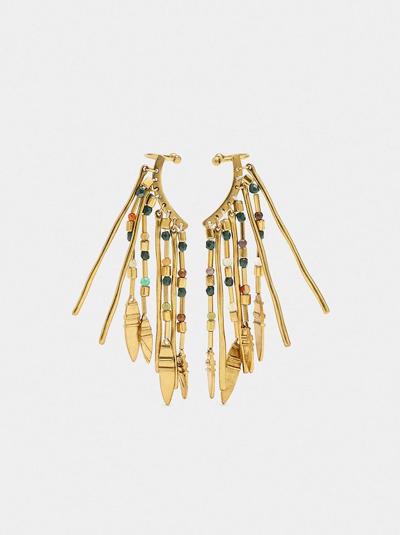 EARRINGS EAR JACKET WITH BARS AND STONES