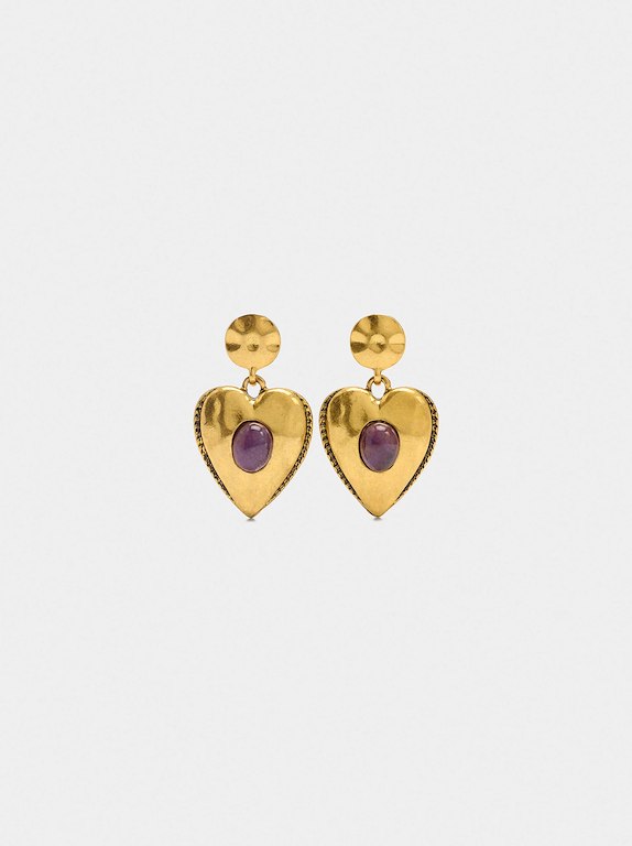 HEART EARRINGS WITH STONE