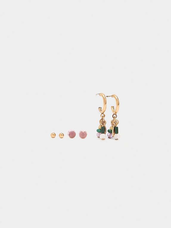 SET OF EARRINGS WITH STONES