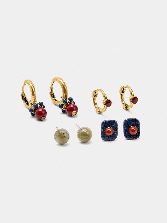 SET OF EARRINGS WITH STONES
