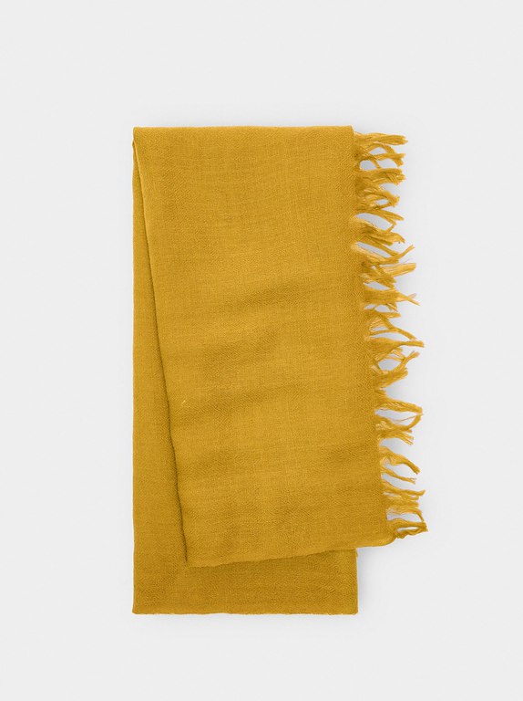 WOOL PASHMINA WITH FRINGES