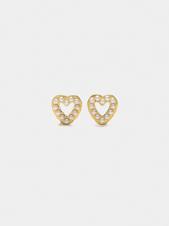 HEART EARRINGS WITH PEARLS