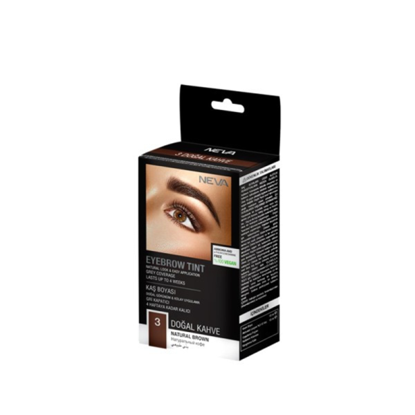 NEVA – Set za farbanje obrva – 3 Natural Brown