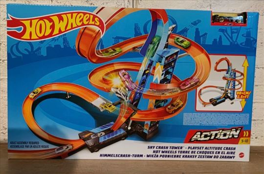 Hot Wheels Sky Crash Tower set- novo