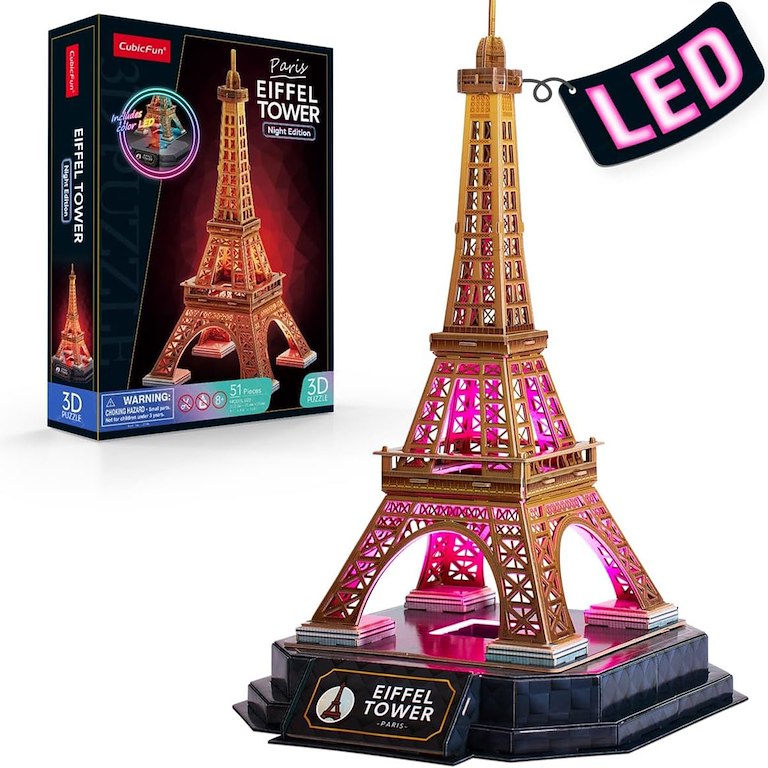 CubicFun 3D Puzzle Eiffel Tower night edition L534H CBF205348
