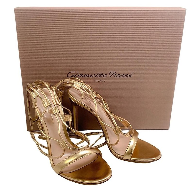 Gianvito Rossi Milano sandale na štiklu – model Metallic Lace-Up -