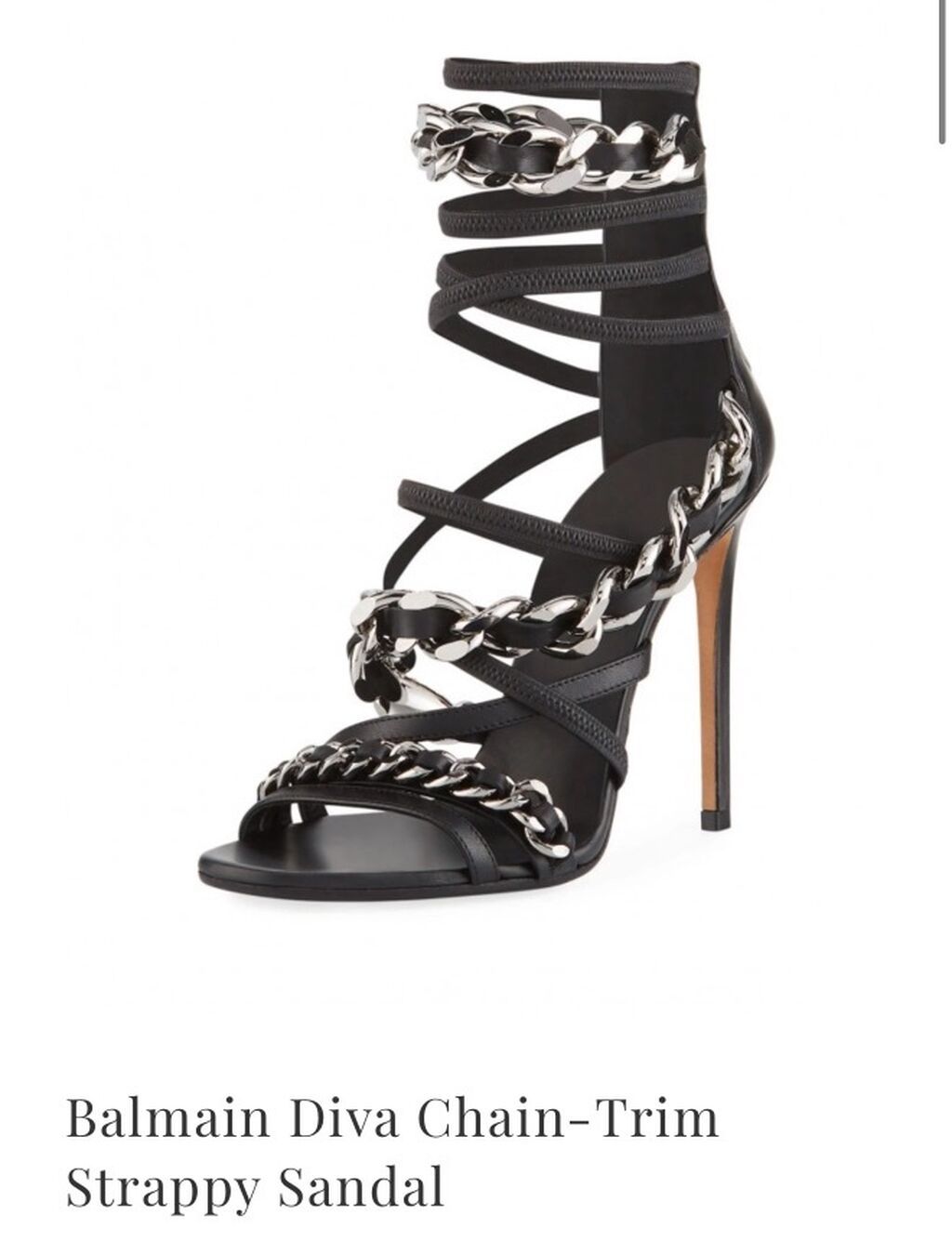 Balmain Diva Chain-Trim Strappy Sandal - Luksuzne ženske sandale sa