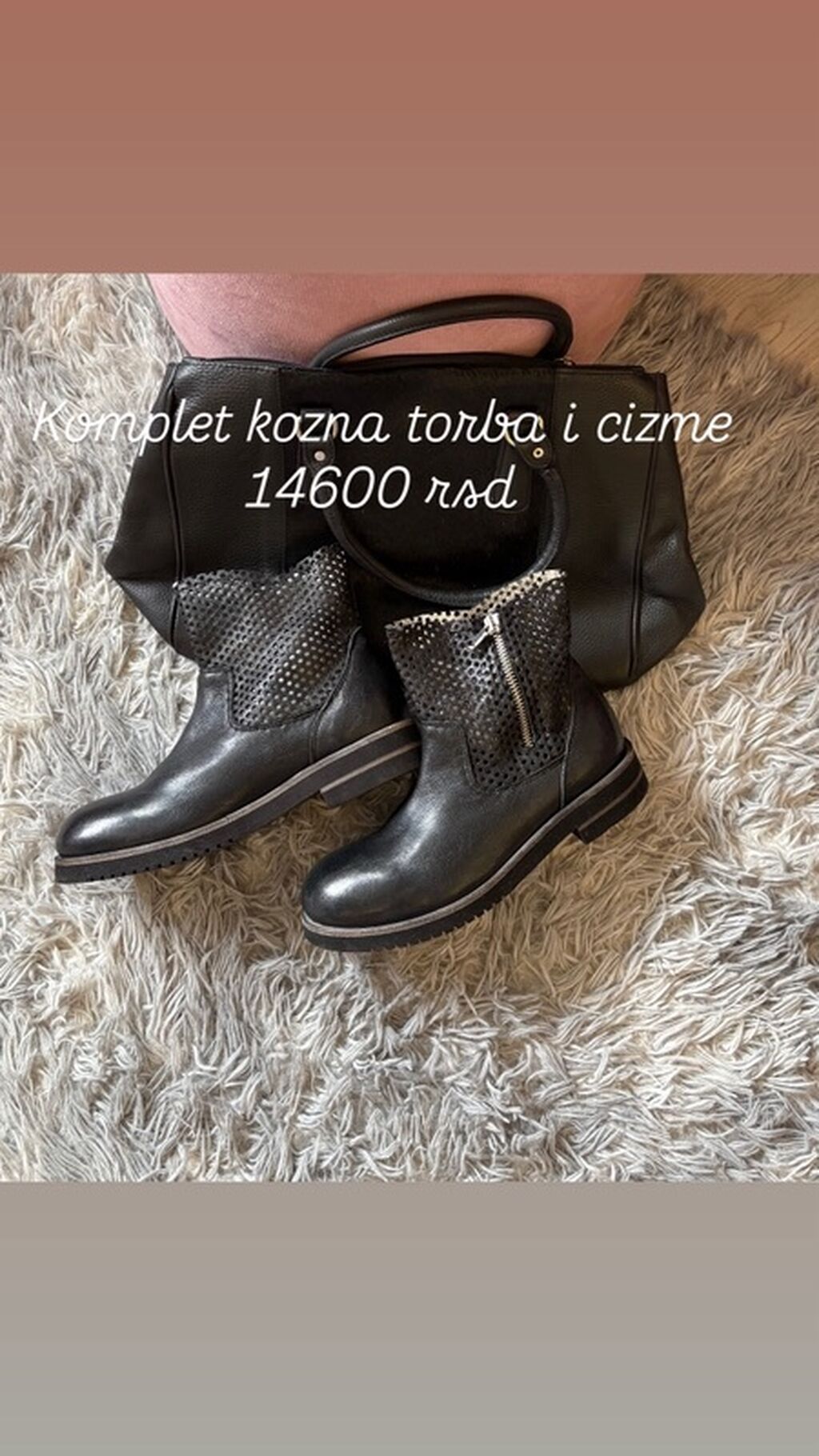 Kompleti kožne torbe/torbice i obuće 1) Komplet kožna torba i čizme –
