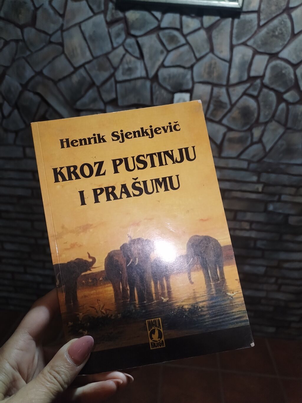Knjiga na slici je avanturistički roman "Kroz pustinju i prašumu"