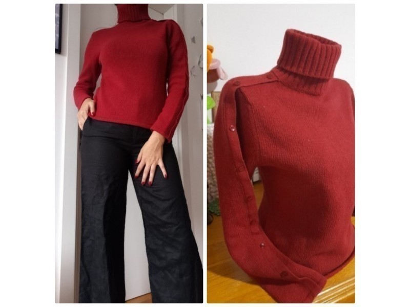 Rolka bordo presavrsena dugmici na rukavima
