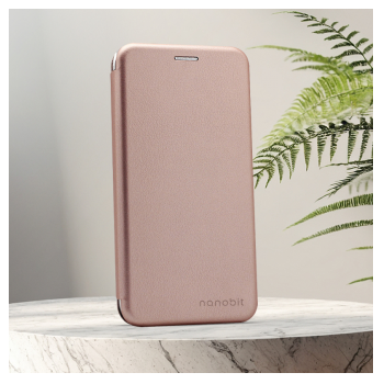 Maska na preklop Nanobit Coral Book za Xiaomi Redmi 15C (173mm) roze zlatna