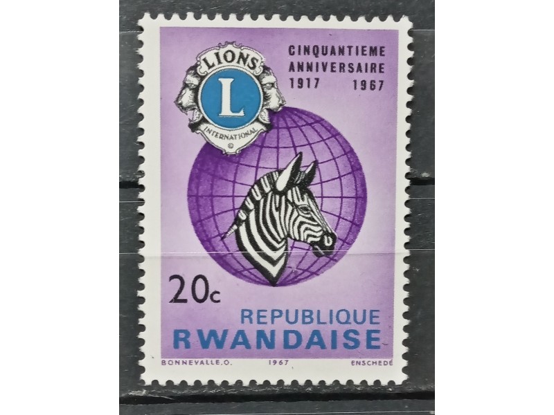 RWANDAISE 1967 - 50g.LIONS INTERNACIONAL **