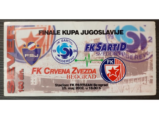 FUDBAL: SARTID - CRVENA ZVEZDA 29.05.2002