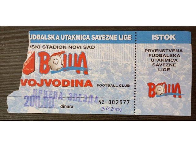 FUDBAL: VOJVODINA - CRVENA ZVEZDA 03.11.2004
