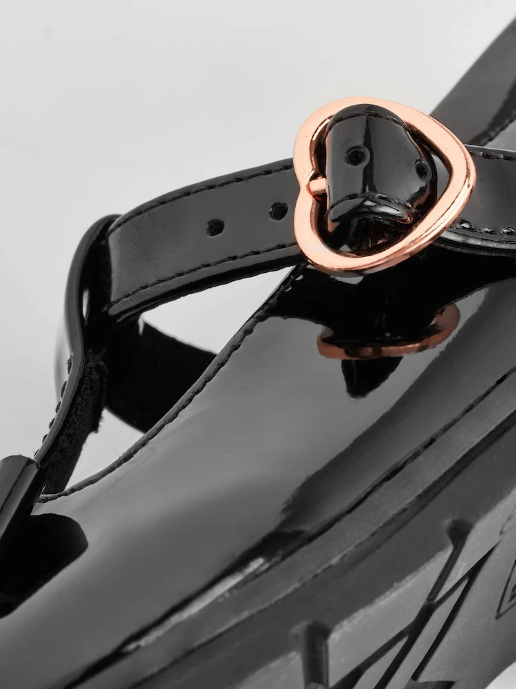 Crno patenta - School Dečja veličina Mašna T-Bar Cipele