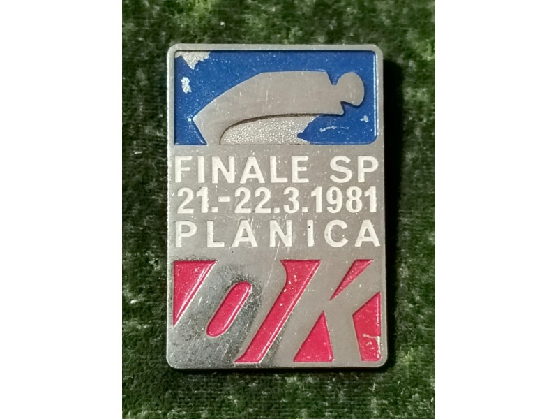 SKIJAŠKA PLANICA FINALE SP 1981 - kopča 3,5X2,5 cm.
