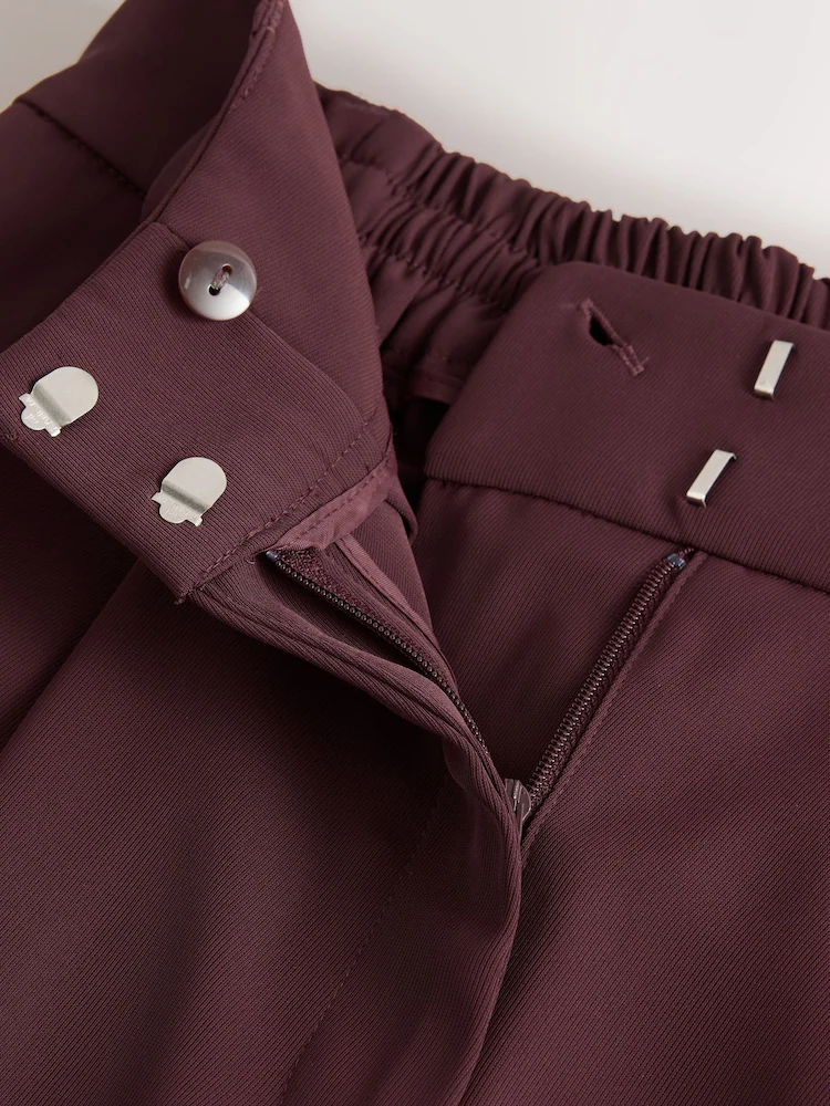 Burgundija Crveno - Elastic Back Pantalone širokih nogavica Pantalone