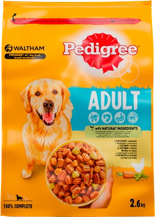 Pedigree
ADULT granule za pse - živina i povrće, 26 kg
Kompletna hrana za životinje
