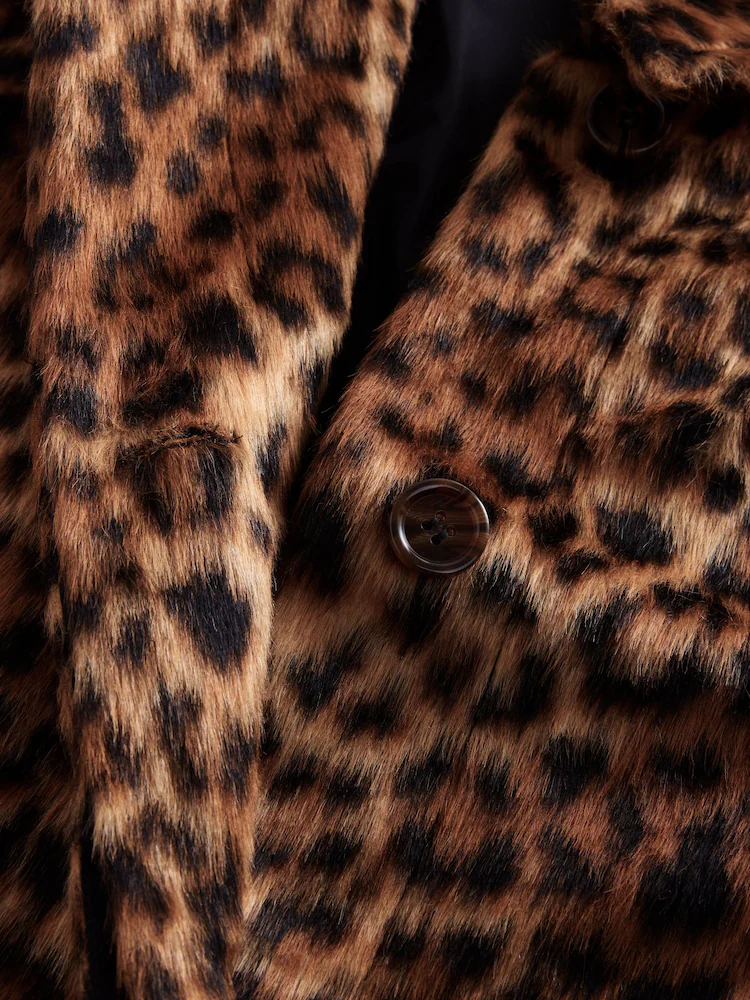 Leopard Print - Dugačko krzno kaputa
