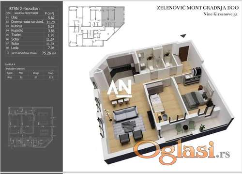 Zvezdara, Mirijevo, Nine Kirsanove, novogradnja ID#25821