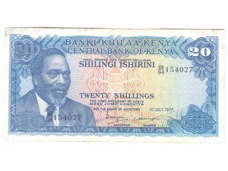 Kenija 20 shillings 1977