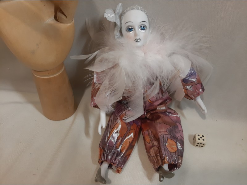 VTG HARLEKIN PORCELAN KOLEKCIONARSKA - DEKOR LUTKA 30CM
