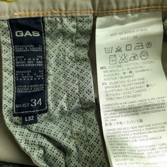 Pantalone Gas, vel. L/W34 L32