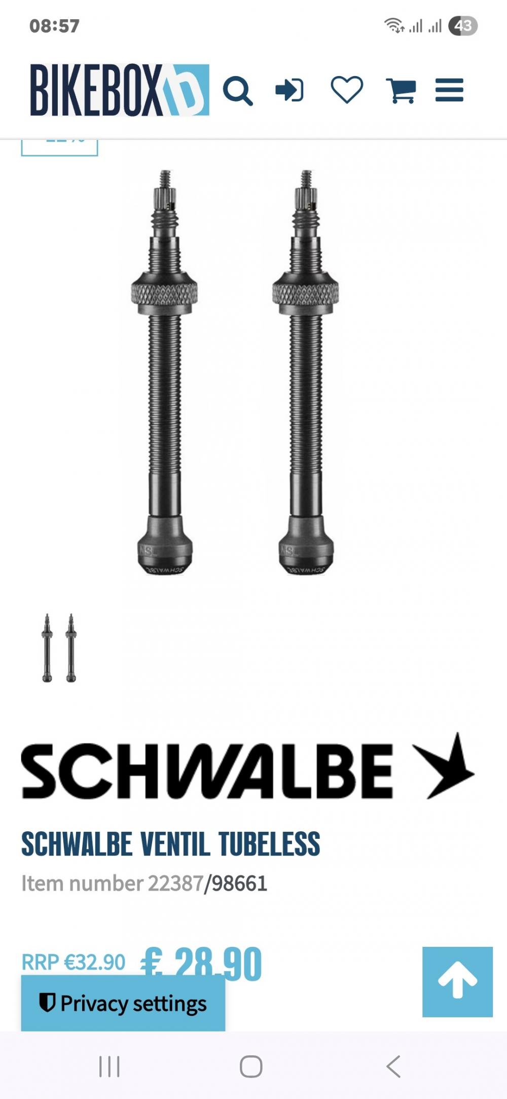 Schwalbe Ventil Tubeless