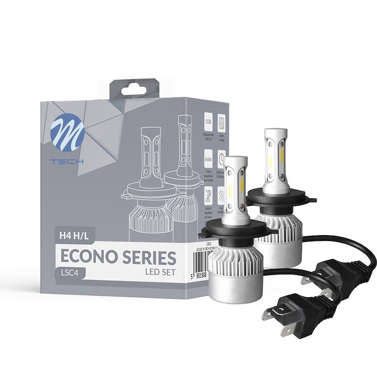 MTECH ECONO SERIES – LED SIJALICE SA VENTILATOROM H4 / 2KOM.