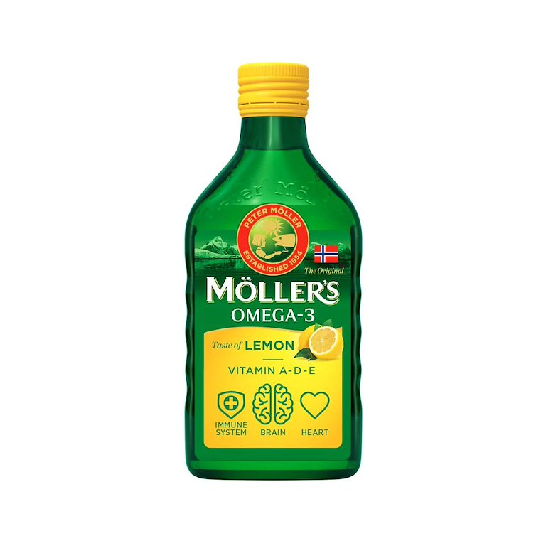 MOLLERS Omega-3 Ulje Jetre Bakalara sa Ukusom Limuna 250 mL