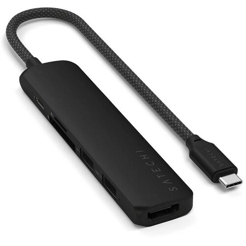 SATECHI 6-in-1 USB-C Slim Multiport Adapter - Black