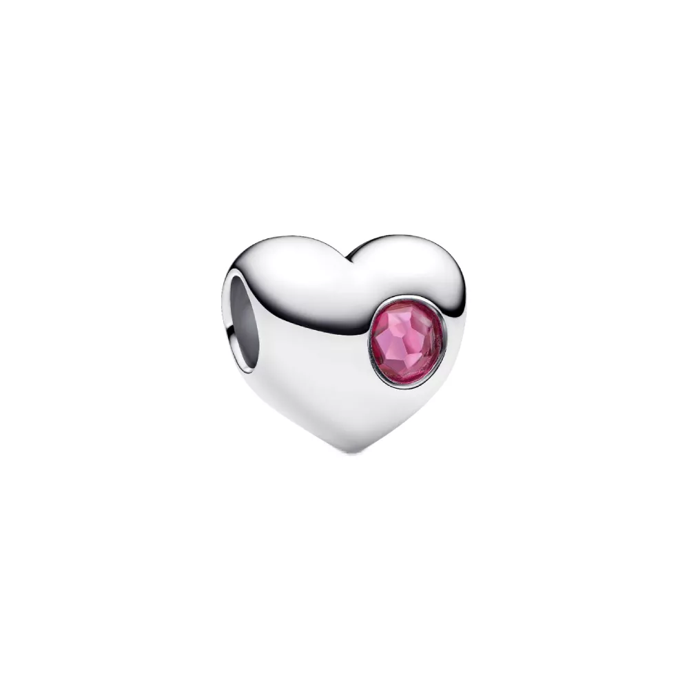 794161C10 PANDORA Engravable Pink Stone Heart privezak