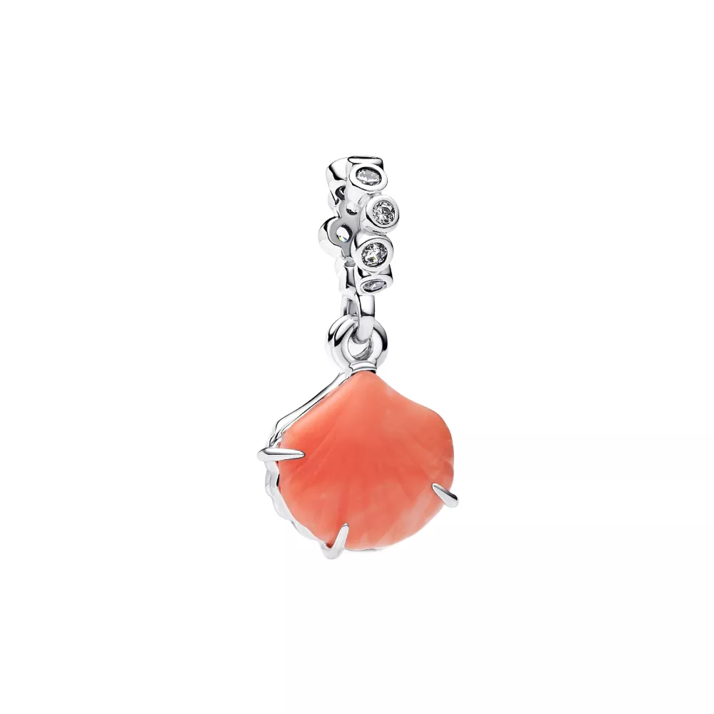 793821C01 PANDORA Coral-coloured Shell Double Dangle ženski privezak