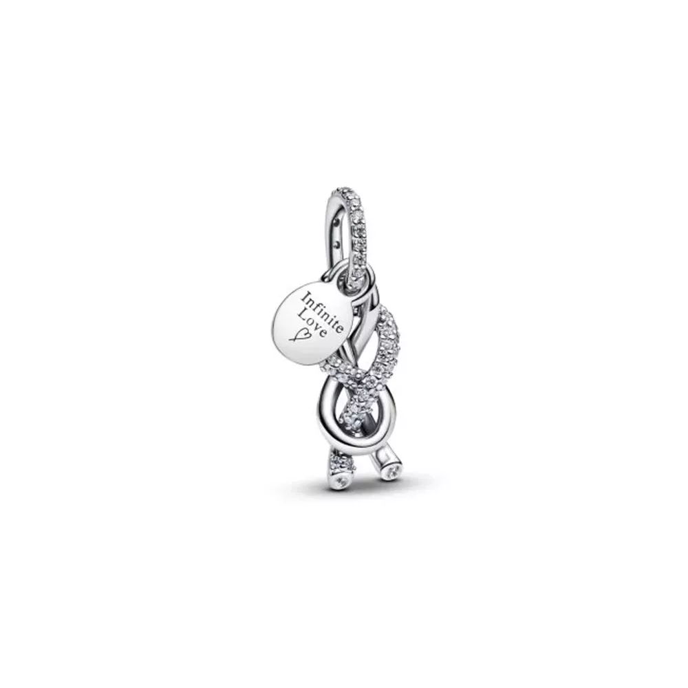 793780C01 PANDORA Pavé Infinity Knot Dangle privezak