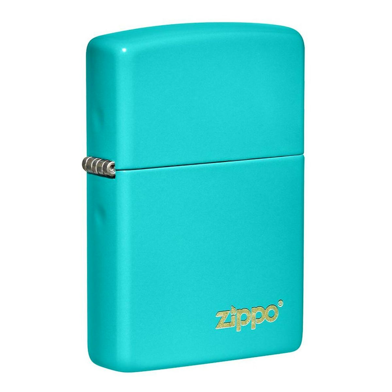 49454ZL ZIPPO UPALJAC-FLAT TURQUOISE LOGO