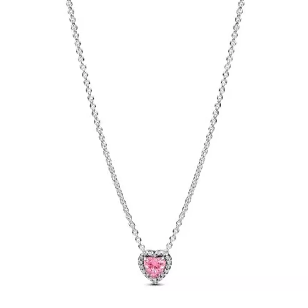 398425C02-45 PANDORA Pink Elevated Heart ženska ogrlica