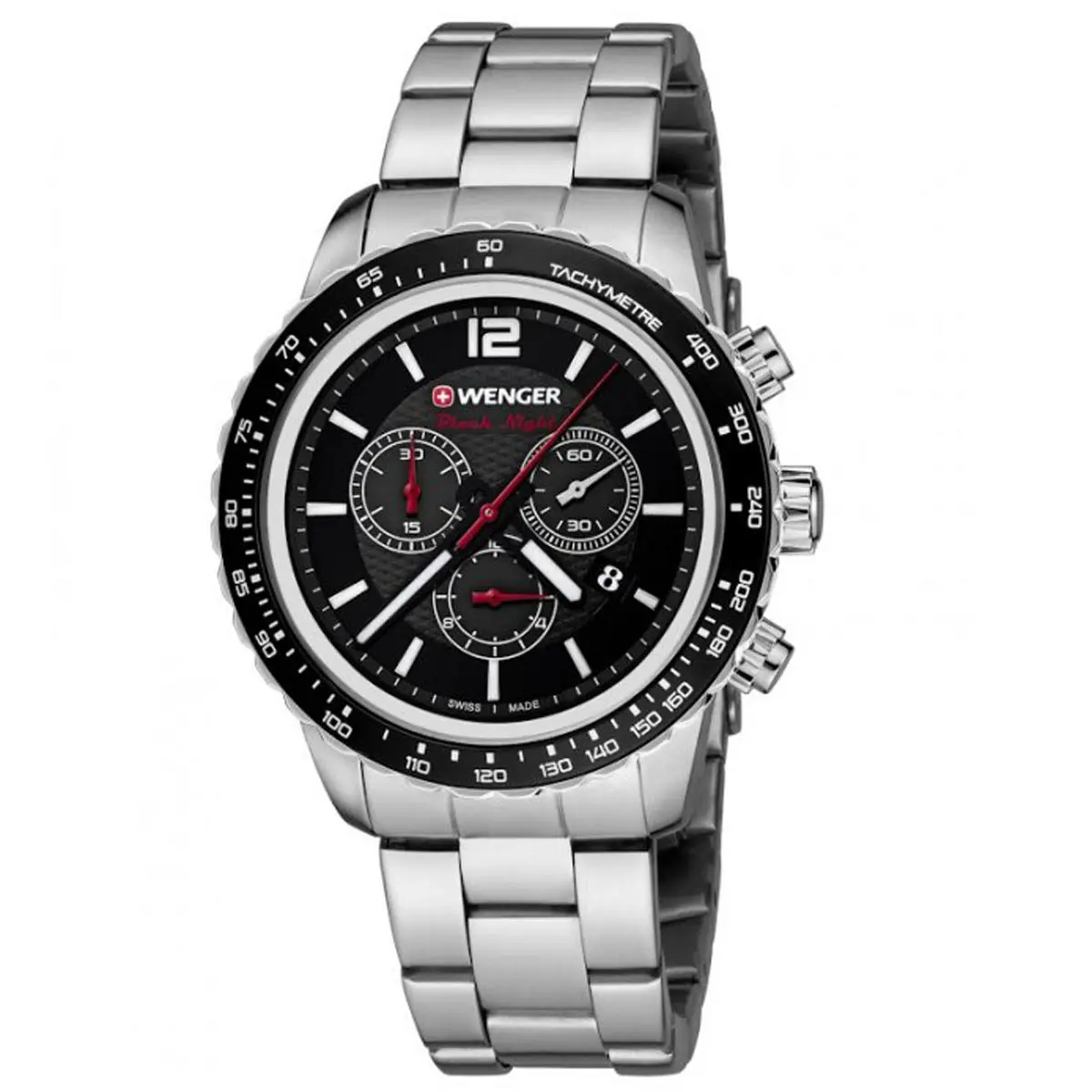 01.0853.107 WENGER Roadster Black Night Chronograph Silver Men’s Swiss made ručni sat