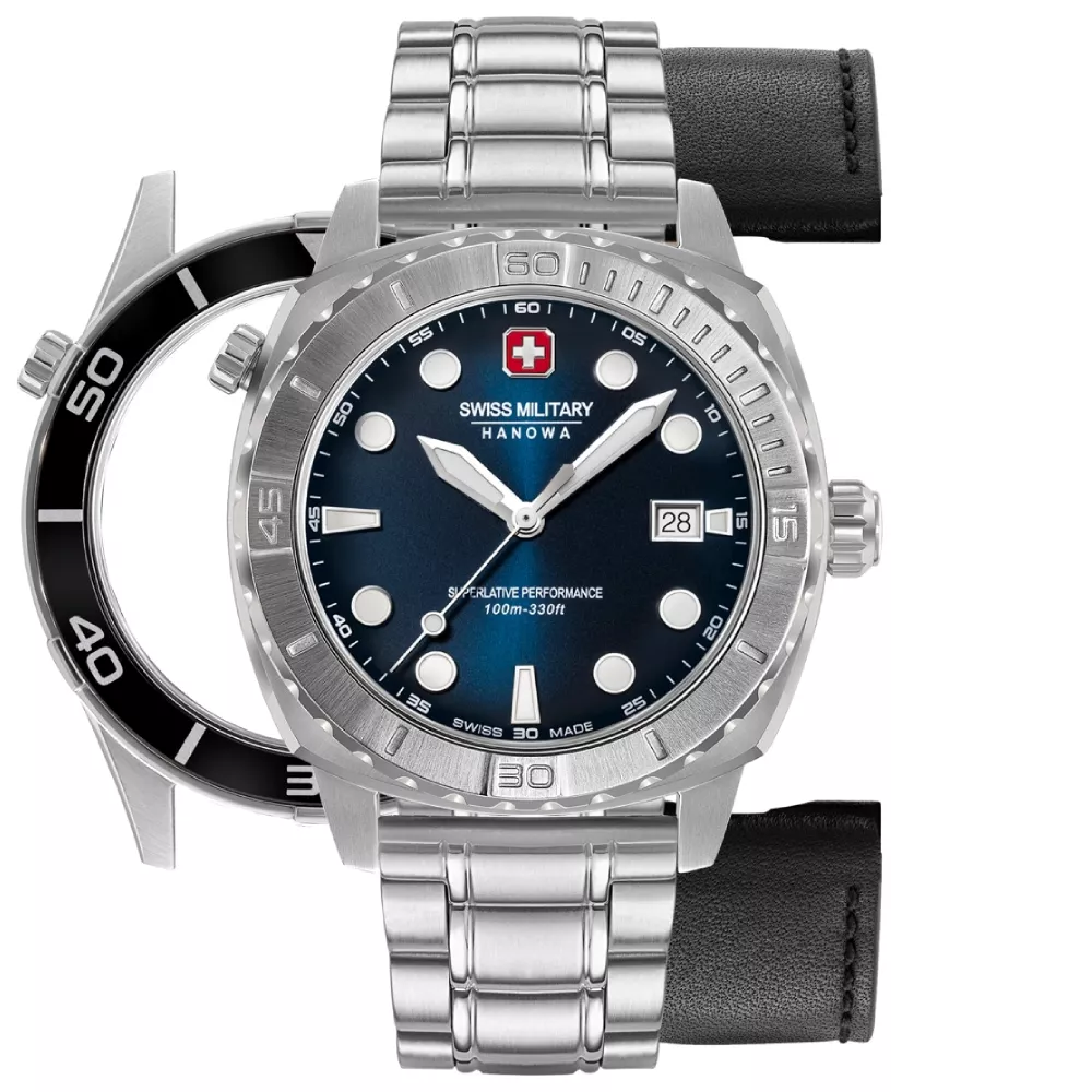SMWGH0004001 Swiss Military Hanowa Black Marlin muški ručni sat-SET