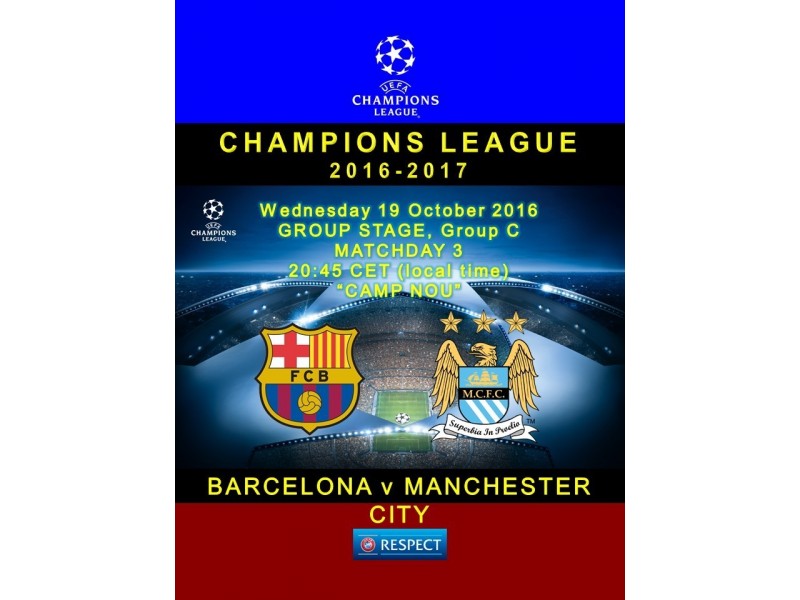 2016, BARCELONA - MANCHESTER CITY! Liga šampiona.
