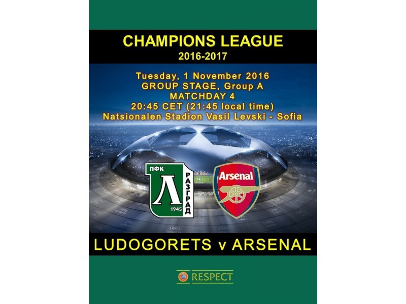2016, LUDOGOREC - ARSENAL! Liga šampiona.