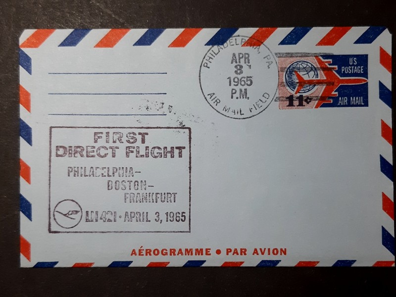 Koverat prvog dana, Air mail 1965. god, US postage