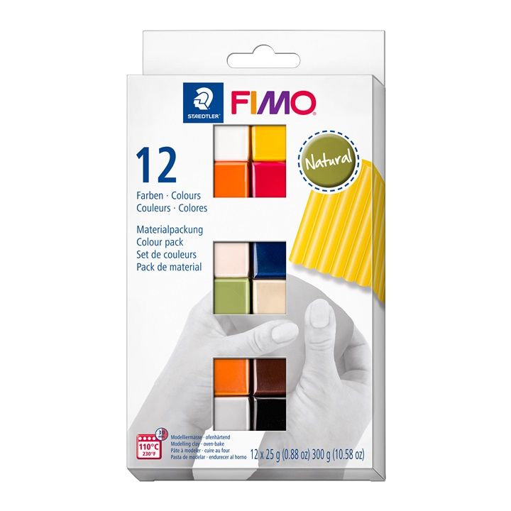 FIMO set od meke polimerne gline, prirodne boje 12k25g