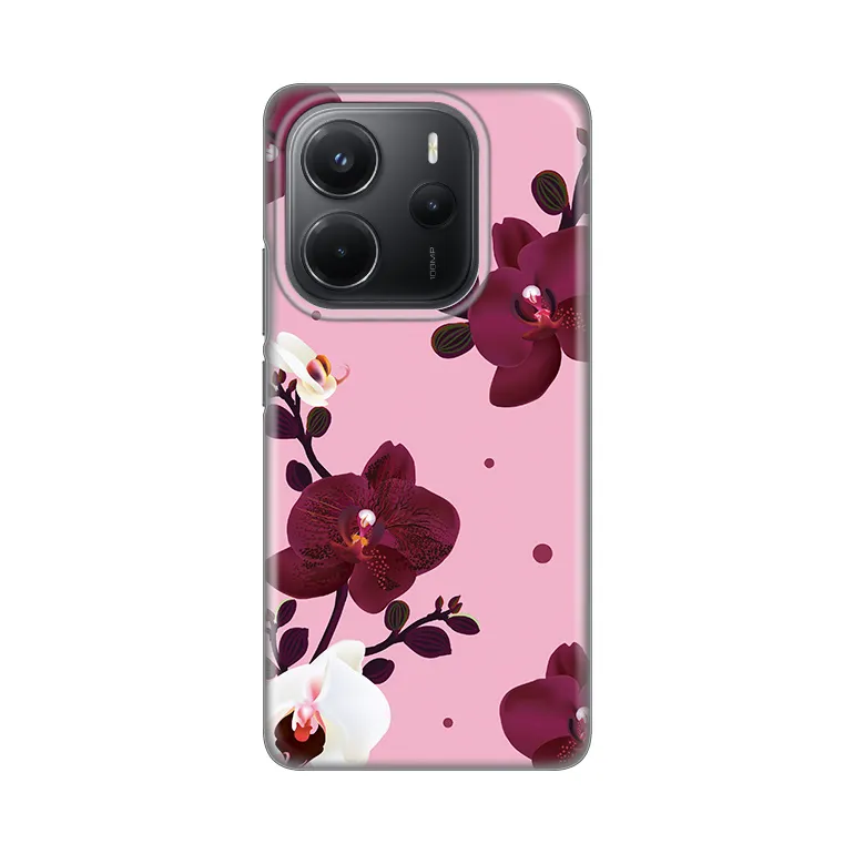 Maska Silikonska Print Skin za Xiaomi Redmi Note 14 4G (SRB) Pink Orchid