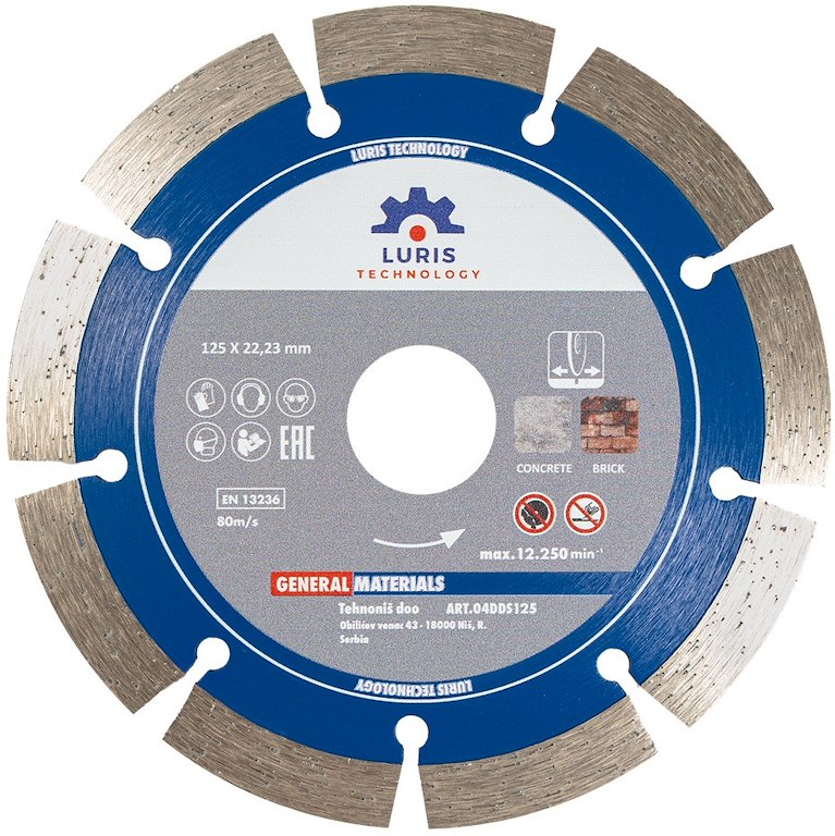 Dijamantska ploca za beton fi 125 segmentna Luris