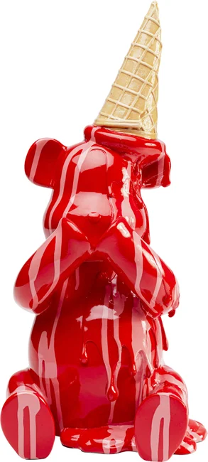 Ukrasna figura Sitting Gelato Bear Red 37cm