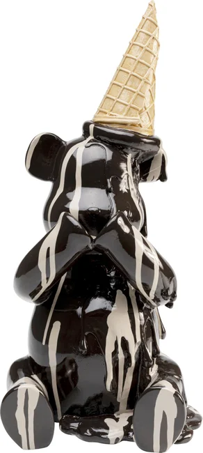Ukrasna figura Sitting Gelato Bear Black 37cm