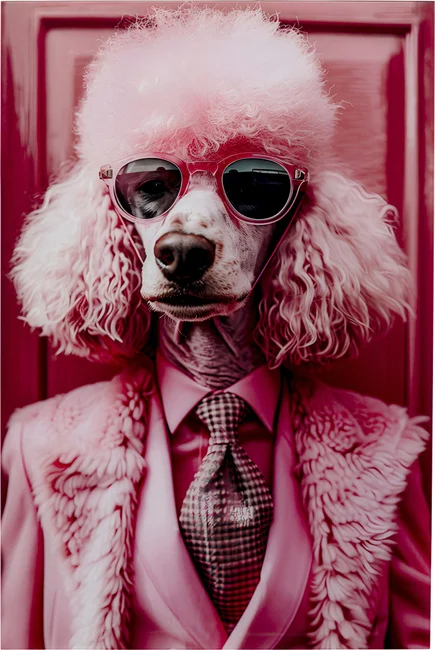 Slika na staklu Pink Poodle 80x120cm